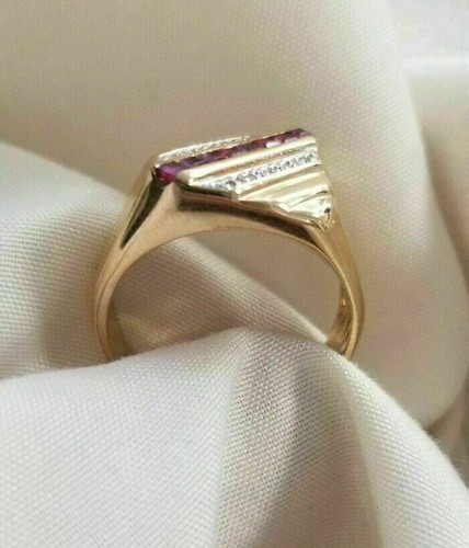 Men's 14k Yellow Gold Plated Silver 1.5Ct Simulated Diamond Princess ...