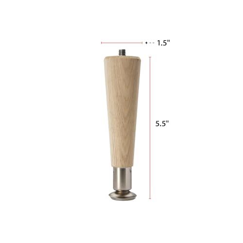 Round Taper Leg, 6" H | Self Leveling Sanded Wood Coffee Table Legs ...