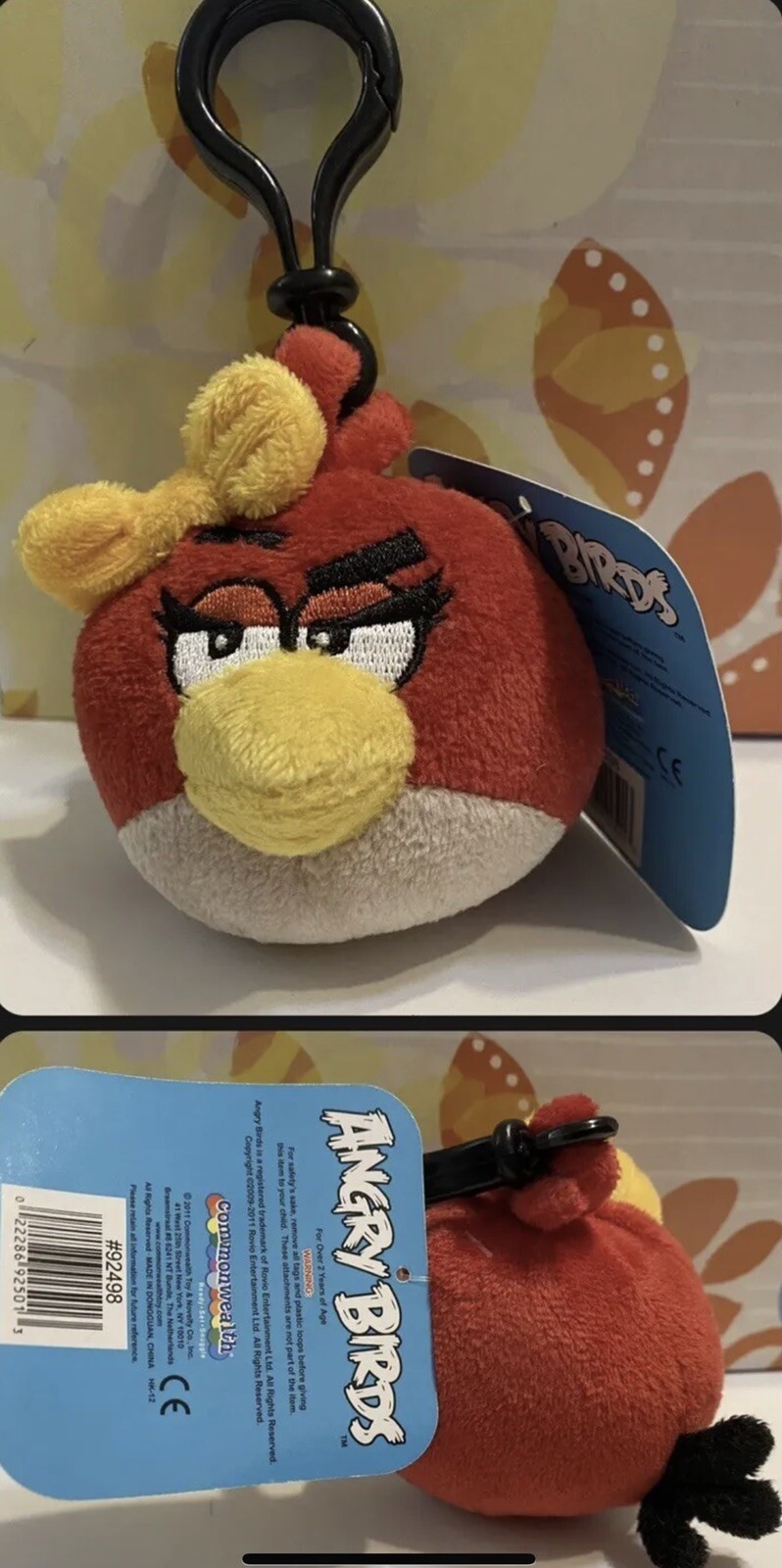 Set Of 3 Angry Birds Plush Backpack Clip New | eBay