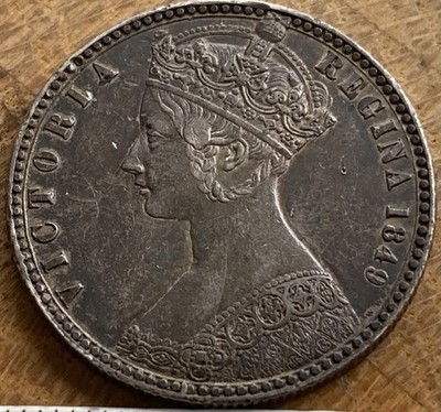 1849 Silver Florin Coin,Queen Victoria,Godless Gothic Type,Excellent ...