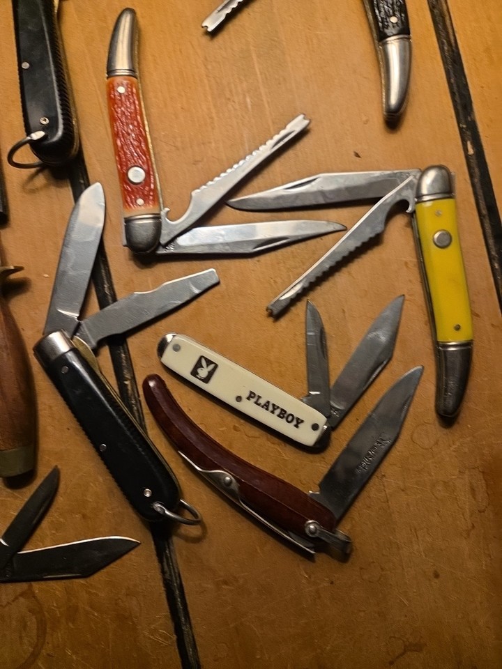 Vintage Knife Lot, 10 Pcs, Okapi Campmaster Provcut Co, Playboy, Elvis ...