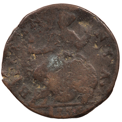 1736 EVASION NON REGAL CONTEMPORARY FORGERY GEORGE II HALFPENNY COIN ...