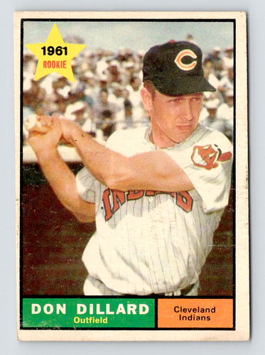 1961 Topps Card, #172 Don Dillard, Cleveland Indians Rookie (a) | eBay