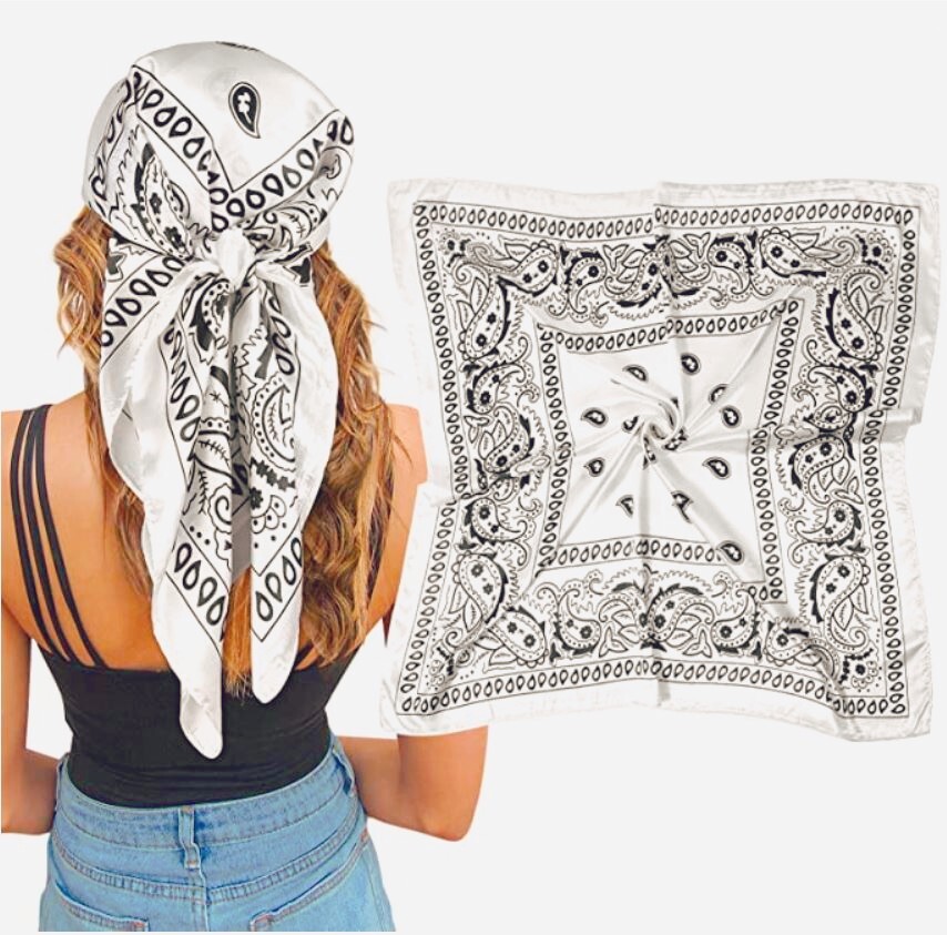 Large Silk Feel Satin Scarf Head Square Wrap Neck Neckerchief Shawl ...