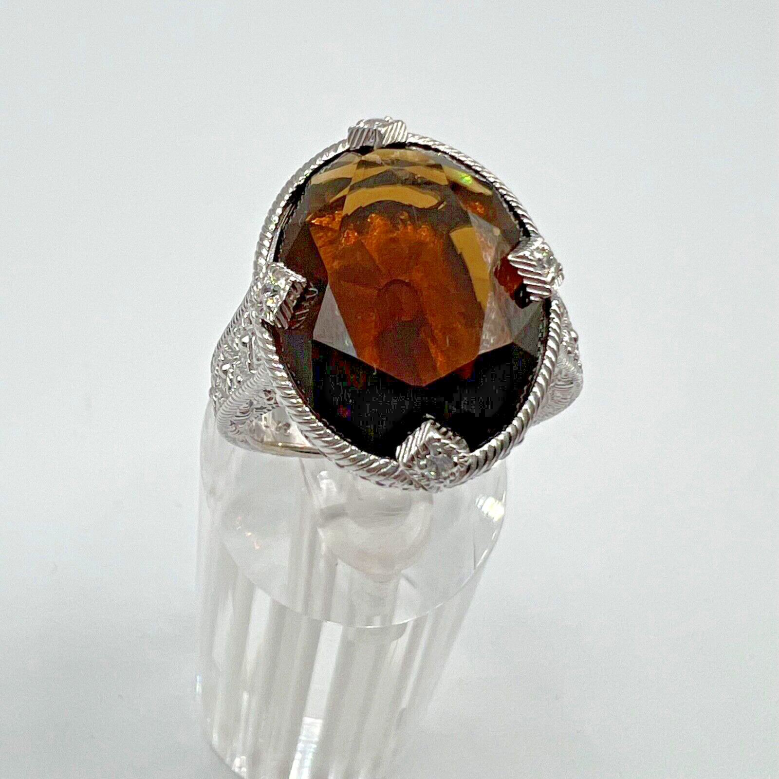 JUDITH RIPKA Smoky Quartz 925 Sterling Silver Ring Si… - Gem