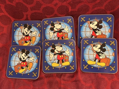 Vintage Mickey Mouse Collectible Travel Disney Coasters Set Of 6 ...