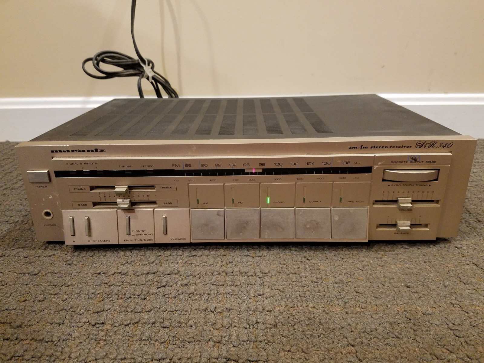 Marantz SR340 SR 340 AM/FM Stereo Receiver Mid 1980s 120V 60Hz 1.9A | eBay