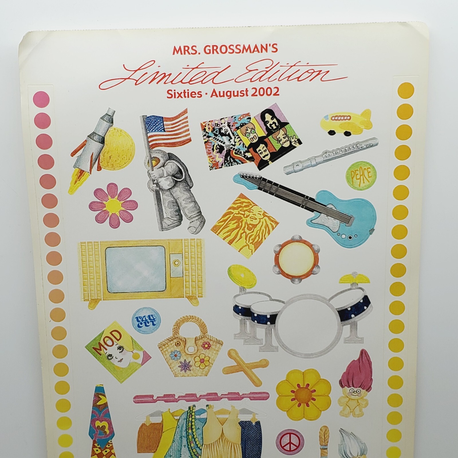 Mrs. Grossman Vintage Limited Edition Sixties Sticker Sheet 60's 2002 ...