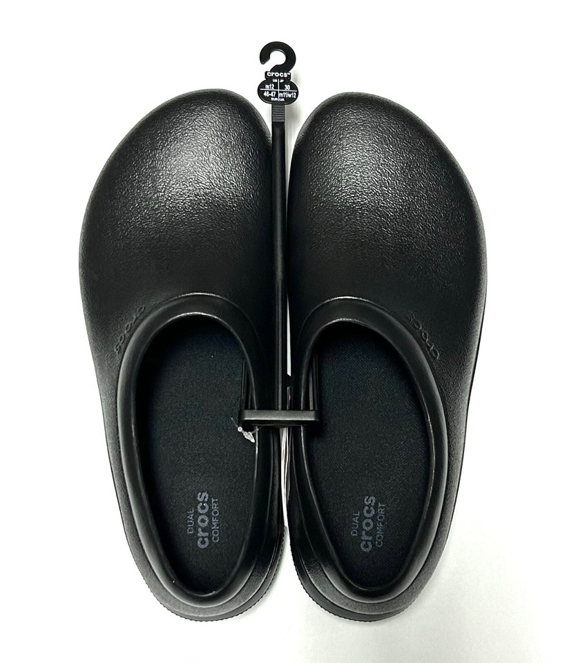 Crocs Slip Resistant Shoes Black - On The Clock Clogs, Nurse Shoes ...