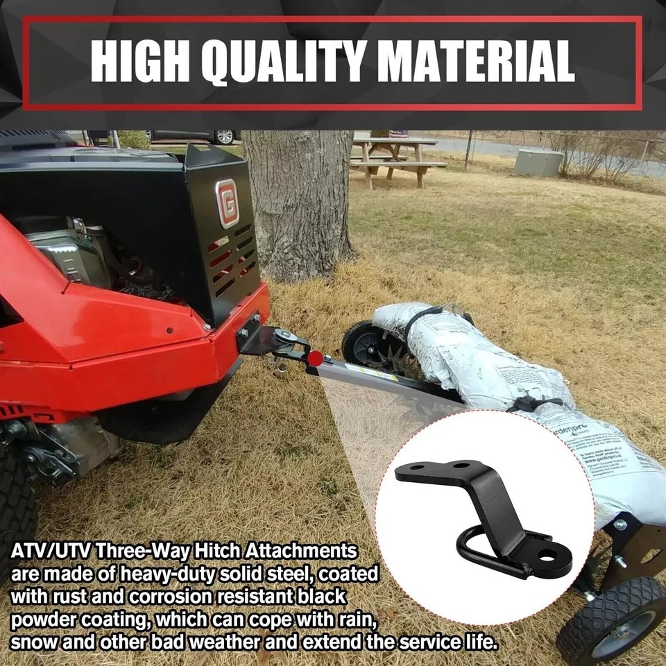 ATV UTV Three-Way Hitch Attachments Trailer Hitch Adapter Fit for ATV ...
