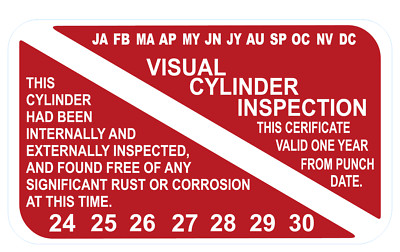 Scuba Visual Cylinder Inspection Sticker | eBay