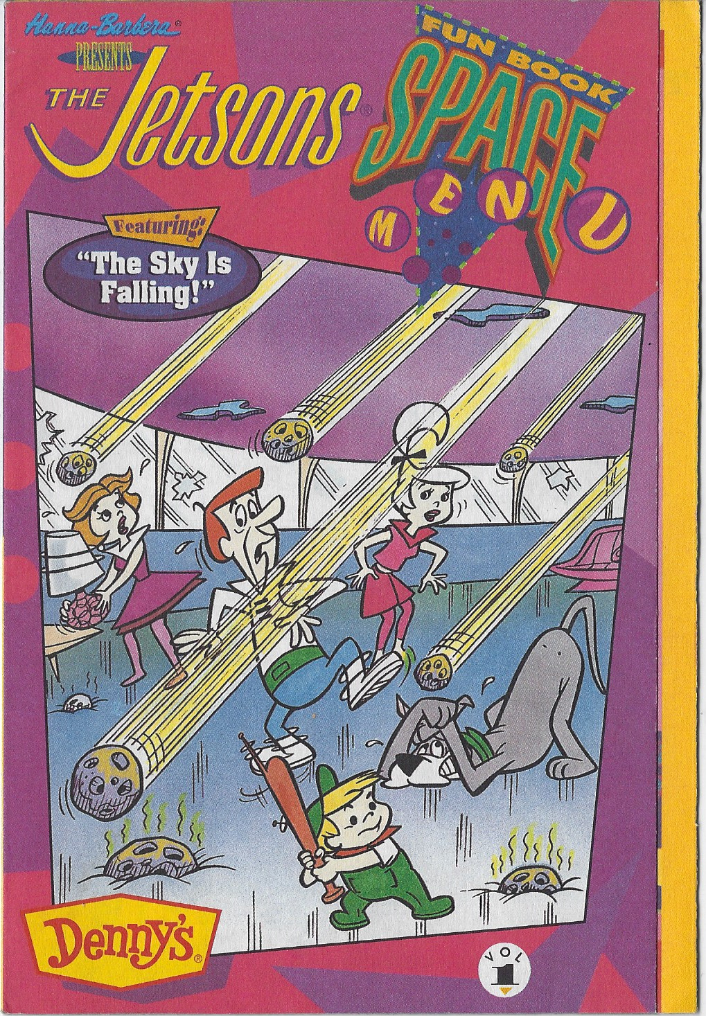 DENNY'S JETSONS FUN BOOK SPACE MENU COMIC 1 RARE GIVEAWAY PROMO 1992 ...