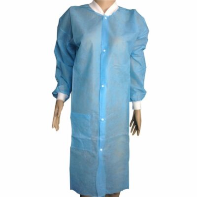 10pk Disposable Lab Coat, Fluid Resistant, with Buttons, Blue, Dental ...