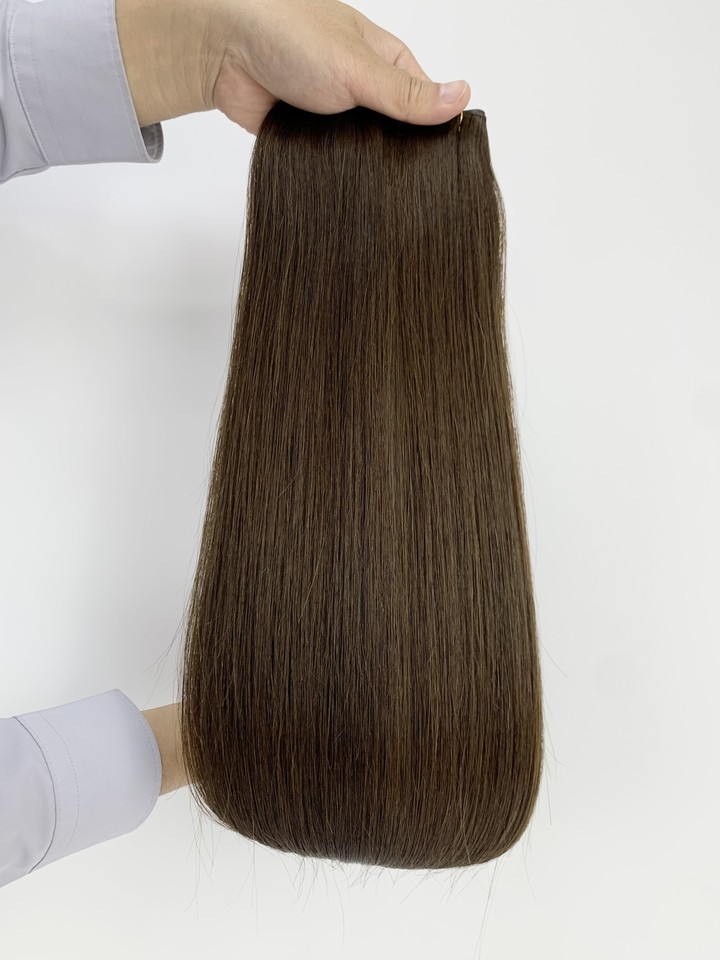 Invisible PU Weft Hair with Hole Human Hair Twin Tabs Injected Long ...