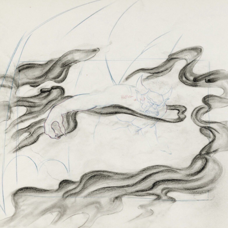 Disney Fantasia Chernabog Original Animation Drawing And Layout Drawing ...