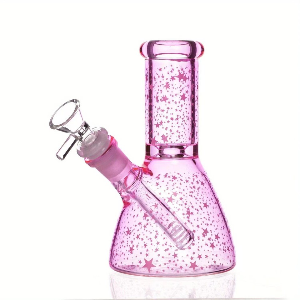 Mini Pink Girly Stars Bong Hookah Glass Bongs Water Pipe Smoking Glass ...