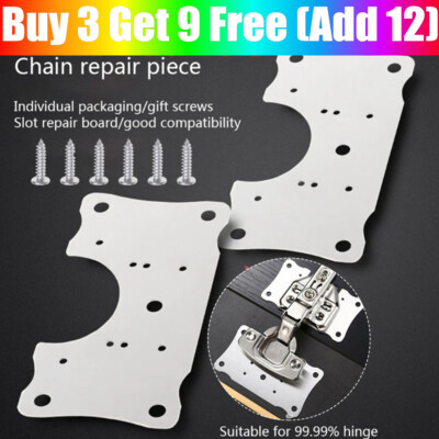 Kitchen Cupboard Door Hinge Repair Kit Plate and Fixing Screws Hinges ...