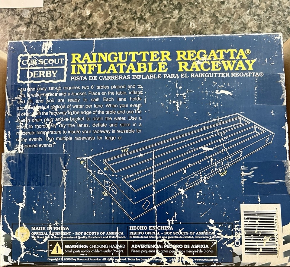 Raingutter Regatta Inflatable Raceway - Cub Scout Derby Sailboat Race ...