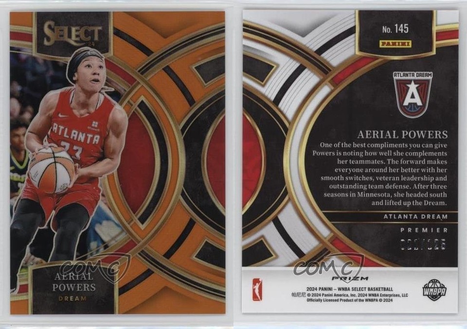 2024 Panini Select WNBA Premier Level Orange Prizm 21/125 Aerial Powers ...