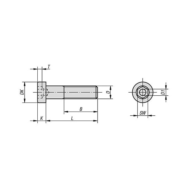 KIPP K1160.320X50 M20 Socket Head Cap Screw, Black Oxide Steel, 50 mm ...
