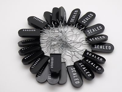 25 Blk Wire Padlock Tamper Evident Safety Lock Electric Meter Tag ...