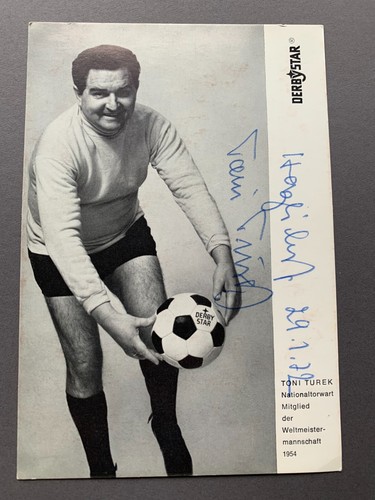 TONI TUREK (†1984) Weltmeister 1954 DFB signed Autogrammkarte 10x15 ...