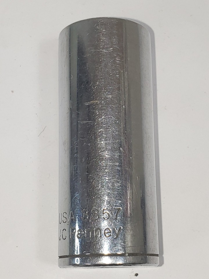Vintage JC Penney 19 mm Deep Socket 12 pt 3/8" Drive #3357 Made In USA ...