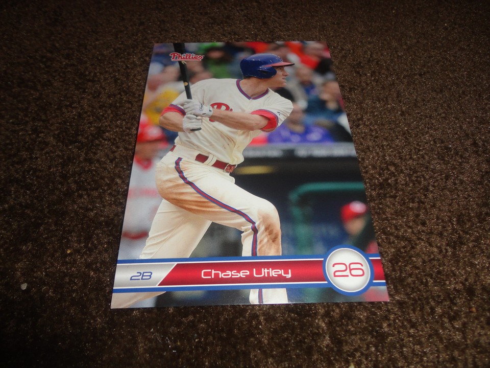 PHILLIES 2013-2014-2015 Chase Utley PHOTO CARD 4" X 6" SGA | eBay