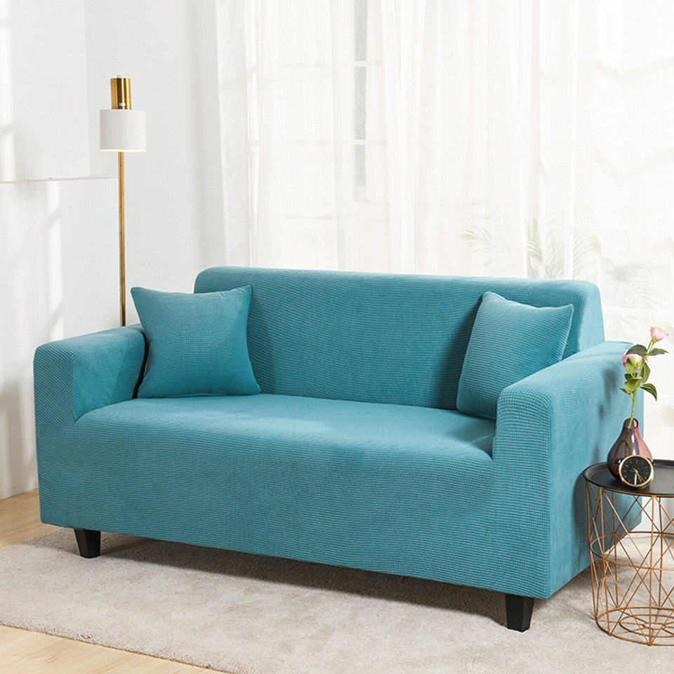 4 Seater Solid Color Sofa Covers Living Room Elastic Cover Furniture ...