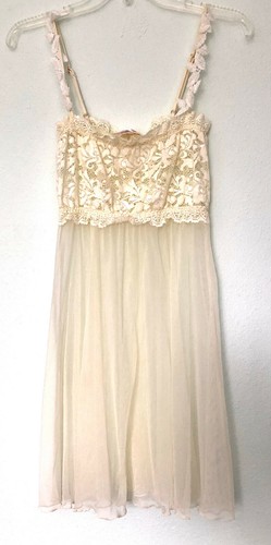 Women's Night Gown By Lindy Hop.Ivory. Floral Lace & Sheer. XS ...