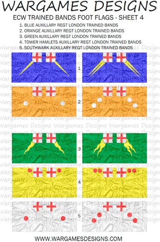 28mm ECW Trained Bands Flags Sheet 4 - Pike & Shotte, FOG, DBR, WECW ...