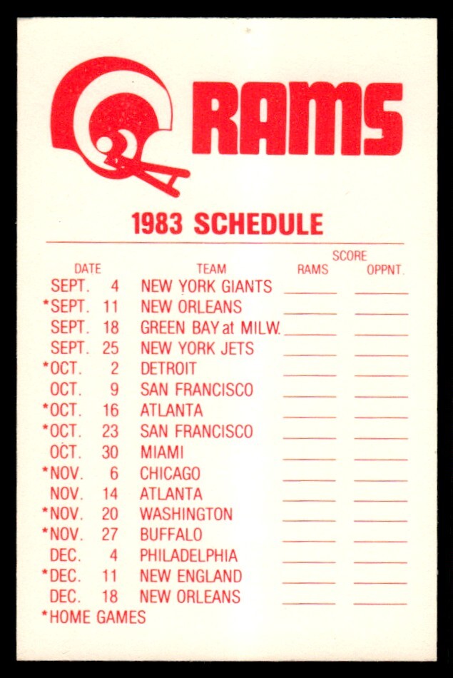 1983 FLEER TEAM ACTION STICKERS LOS ANGELES RAMS LOGO B LOS ANGELES ...