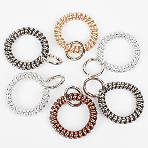 Wrist Keychain Wristlet Stretchy Coil Bracelet for Key Id Holder Color ...