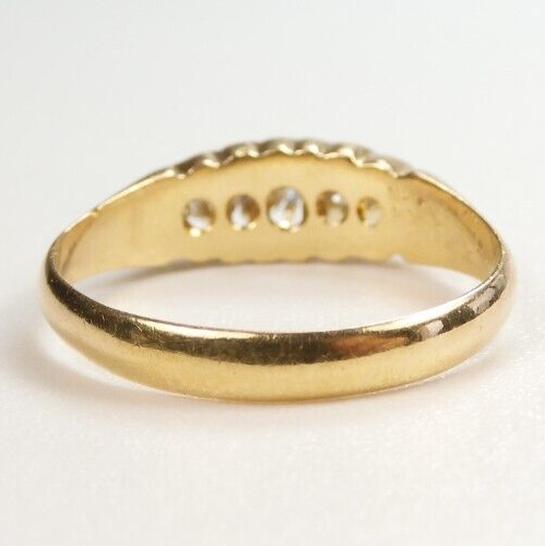 Antique British Diamond Wedding Eternity Band 17KY Ring Size 6.75 UK-N ...