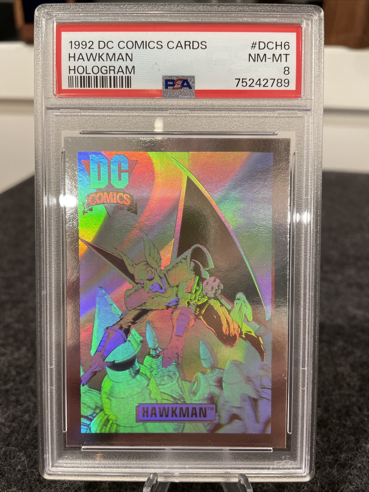 1992 DC Comics Series 1 Hologram Hall of Fame Card #DCH6 Hawkman psa 8 ...