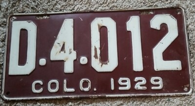 Nice Vintage Metal 1929 Colorado DEALER license plate | eBay