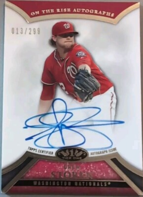 DREW STOREN 2013 Topps Tier One 1 On the Rise AUTO #/299 Nationals ...