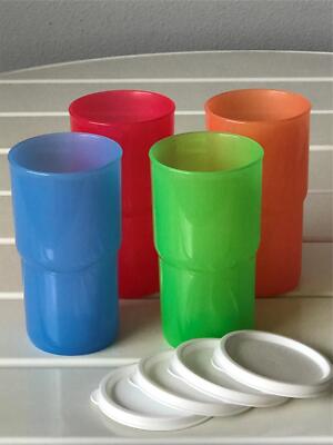 New Tupperware Tabletop Stacking Tumbler Set/4 12 oz - Fruit Colors ...