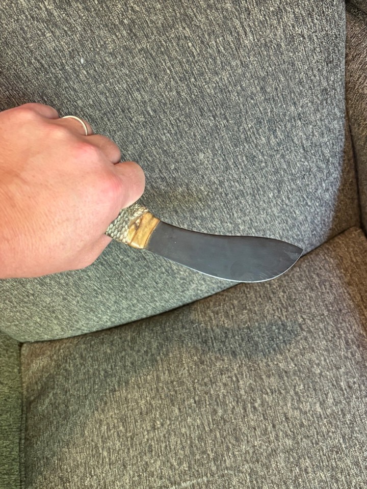 Very Early Antique High Quality Skinner Knife Sinew & Snake Skin Wrap ...