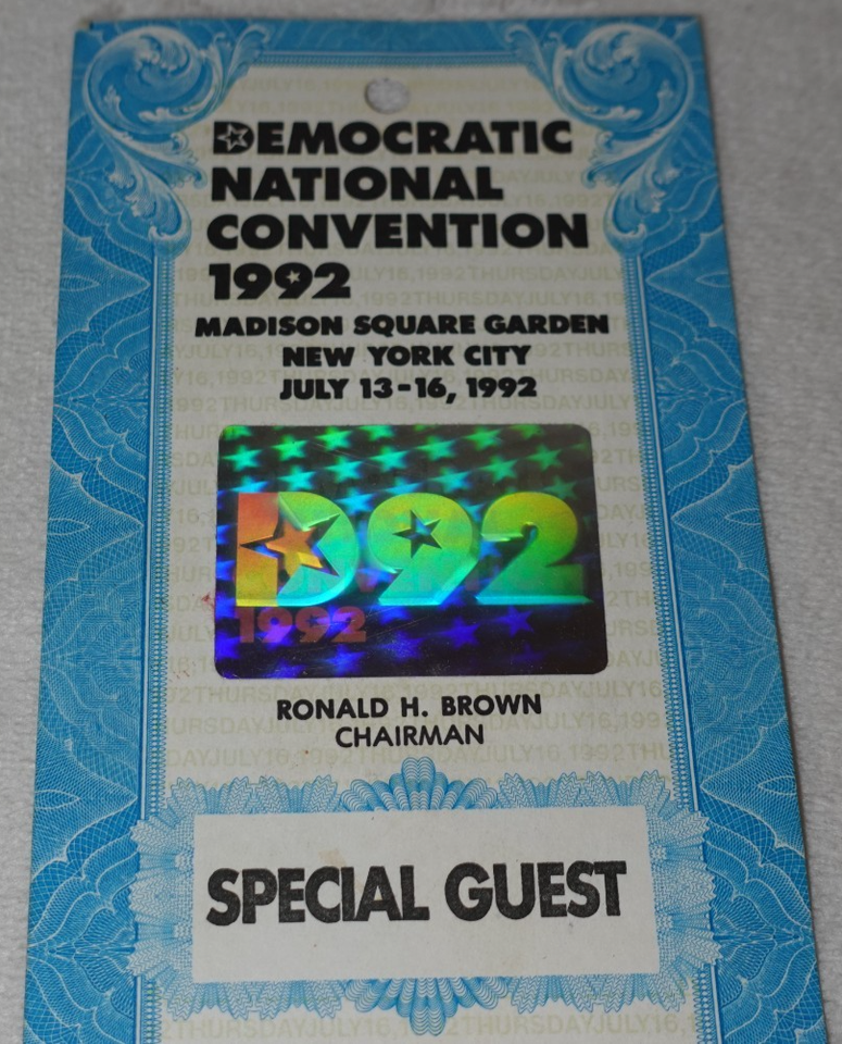1992 Democratic National Convention MSG New York City Special Guest ...