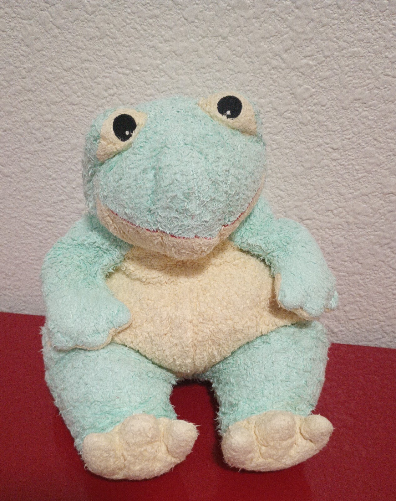 TY Frog baby Pillow Pal Plush Rattle 12" Pastel Green Yellow Vintage ...