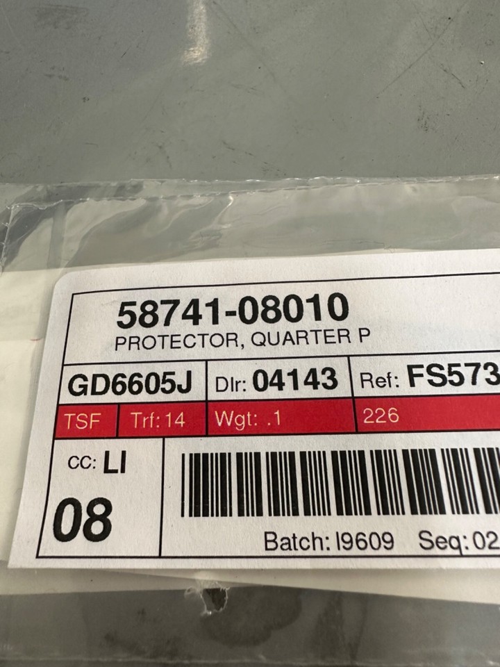 Genuine Toyota 58741-08010 Passenger RH Rear Quarter Protector 2011 ...