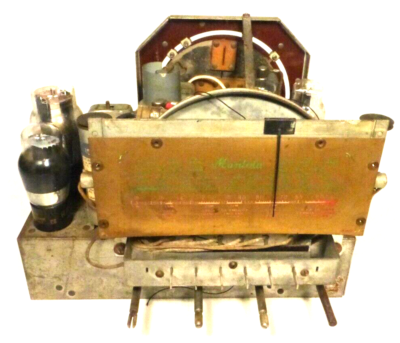 vintage MANTOLA CRT 432 TABLETOP RADIO: Untested CHASSIS w/ ALL 6 TUBES ...