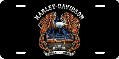 Harley Davidson, Motorcycle, License Plate New Car Tag Metal Aluminum ...
