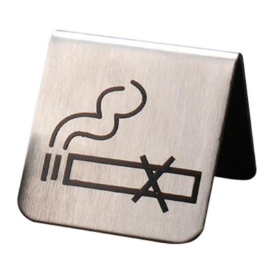 Stainless Steel No Smoking Tent Sign Notice Desktop Tent Sign ...