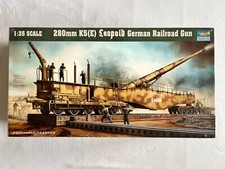 WWII 280mm K5(e) Leopold German Railroad Gun Trumpeter Model Kit 1 35 ...