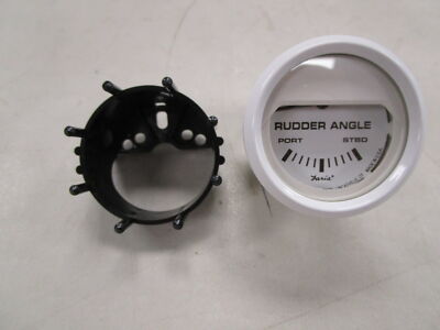 FARIA EURO RUDDER ANGLE GAUGE GP7374B WHITE FACE / BEZEL 2" MARINE BOAT ...