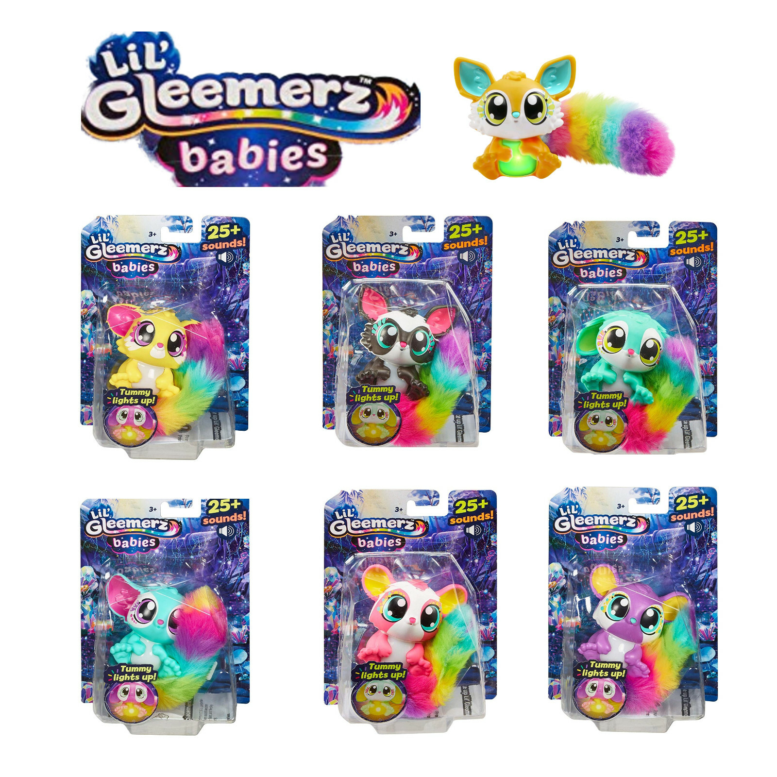 Lil' Gleemerz Babies, Mini Interactive Pet Toy with 25+ Sounds & Light ...