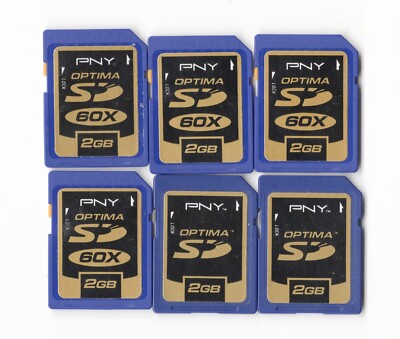 Lot Of 6x PNY Optima 2GB SD Camera Memory Cards | eBay