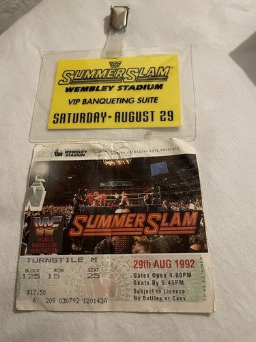 Summerslam 92 Ticket Stubb And VIP Banqueting Pass | eBay UK